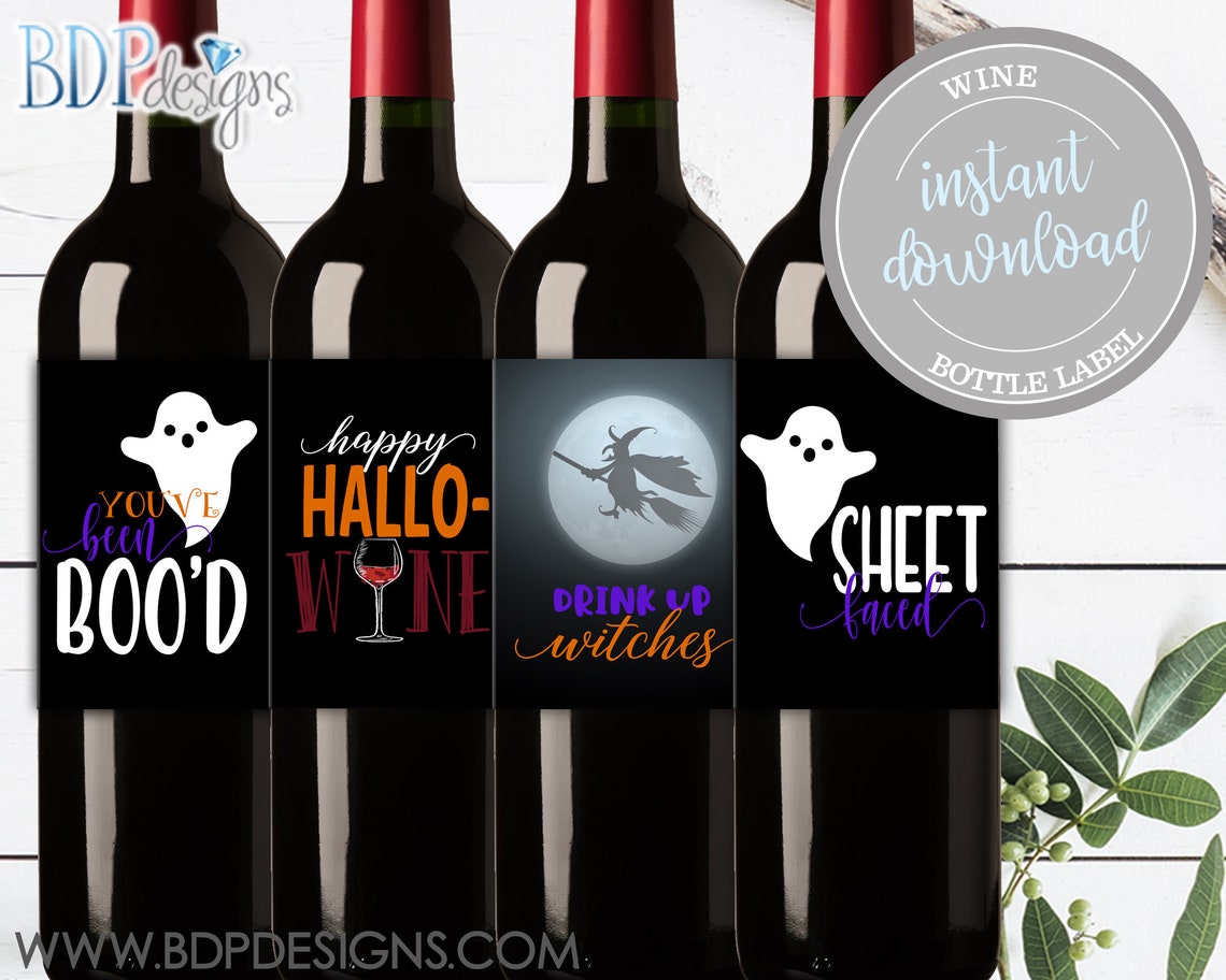 Halloween Wine Labels Halloween Wine Labels Printable - Etsy