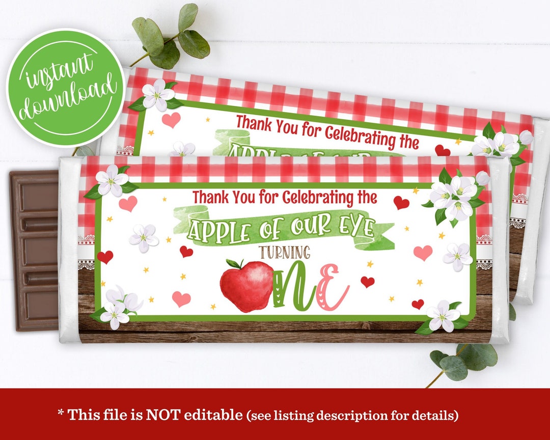 Apple Chocolate Bar Wrapper Apple of Our Eye ONE Candy Bar Wrappers ...