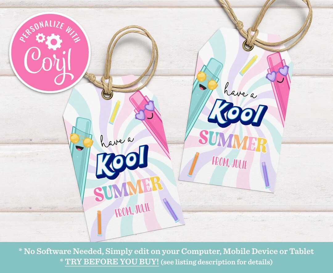 Editable Have A Cool Summer Ice Pop Appreciation Tag, Frozen Treat ...