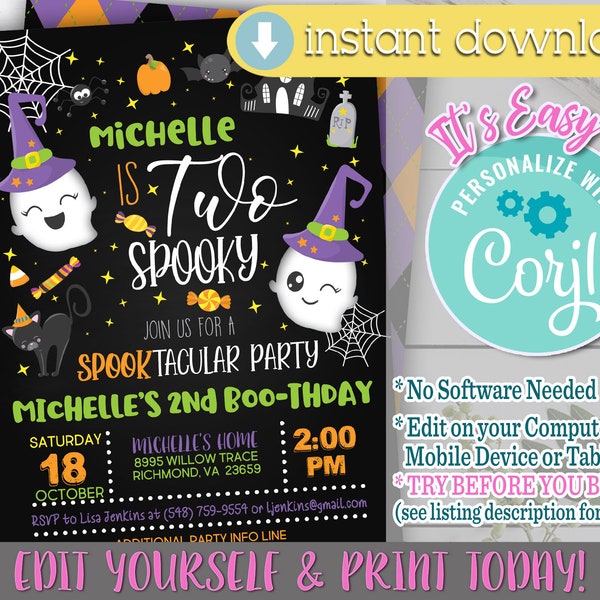 Two Cute Birthday Invitations - Etsy