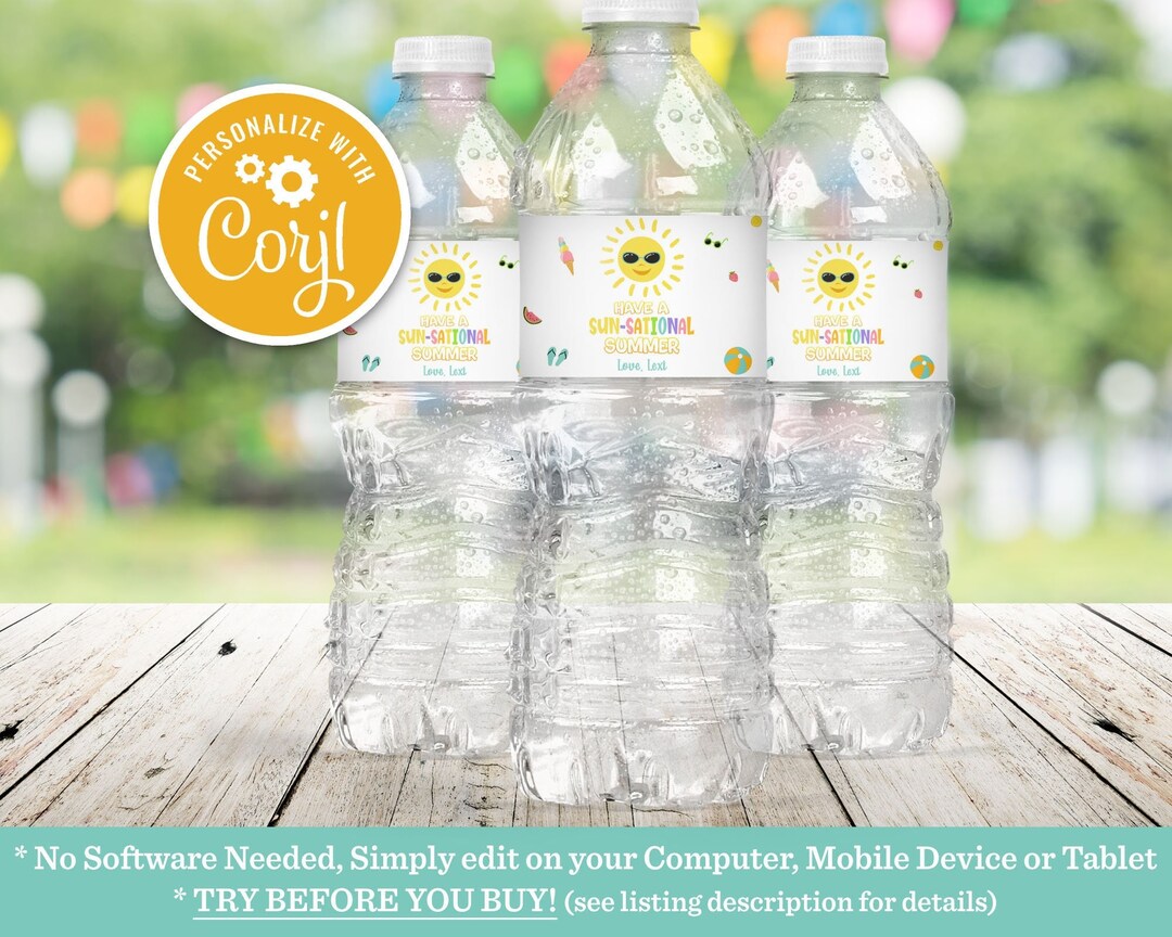 Have a Sunsational Summer Waterbottle Label Last Day of School Editable ...