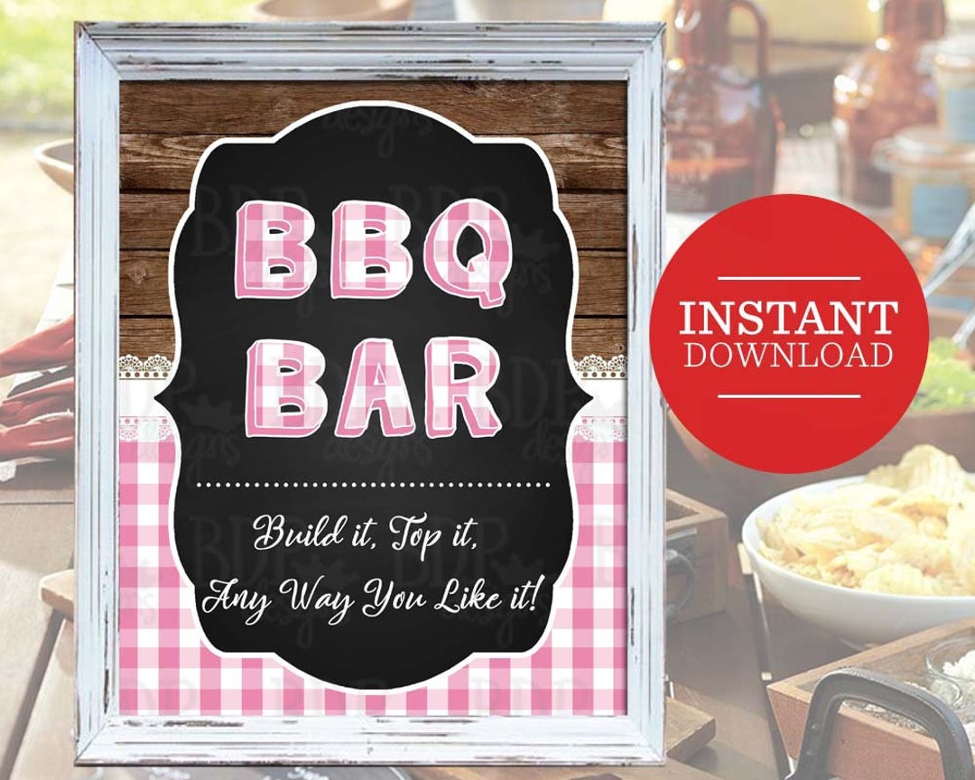 BBQ Bar Sign, Baby Q Printable, Baby Q Decorations, I Do BBQ Decoration ...