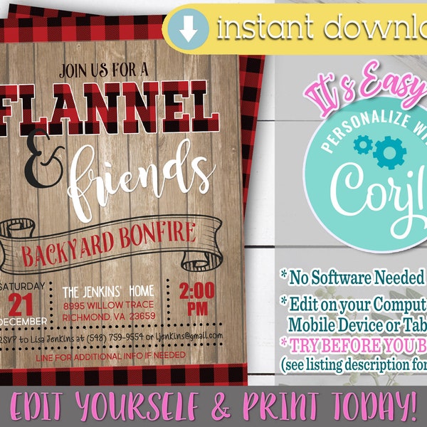 Bonfire Invitation - Etsy