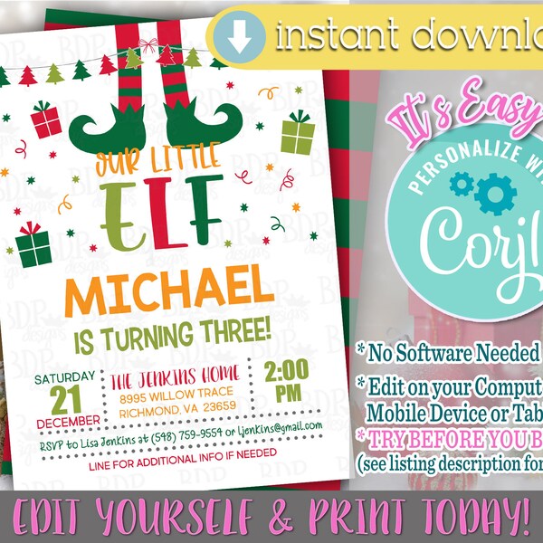 Elf Invitation - Etsy