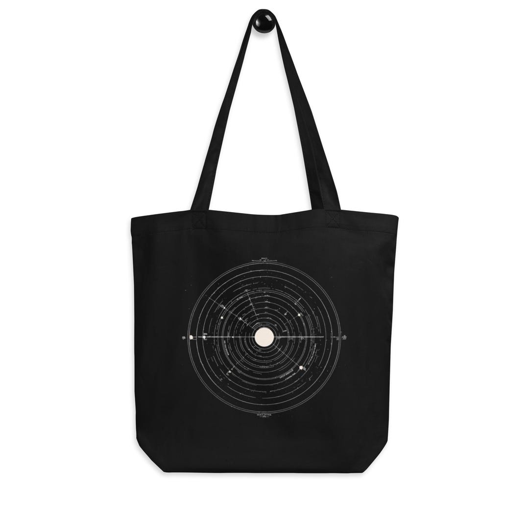 Solar System Tote Bag – Reusable Cotton Bag, Planet Diagram Design ...