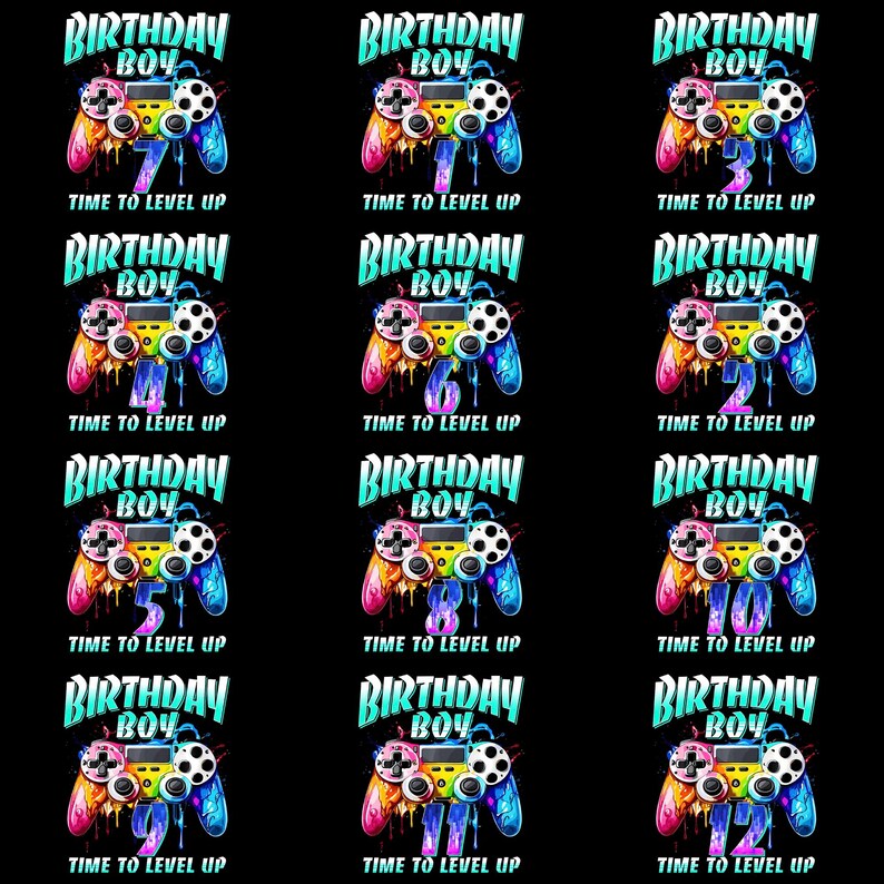 Kids Birthday Boy Time to Level up PNG, Funny Gamer Video Game Clipart ...