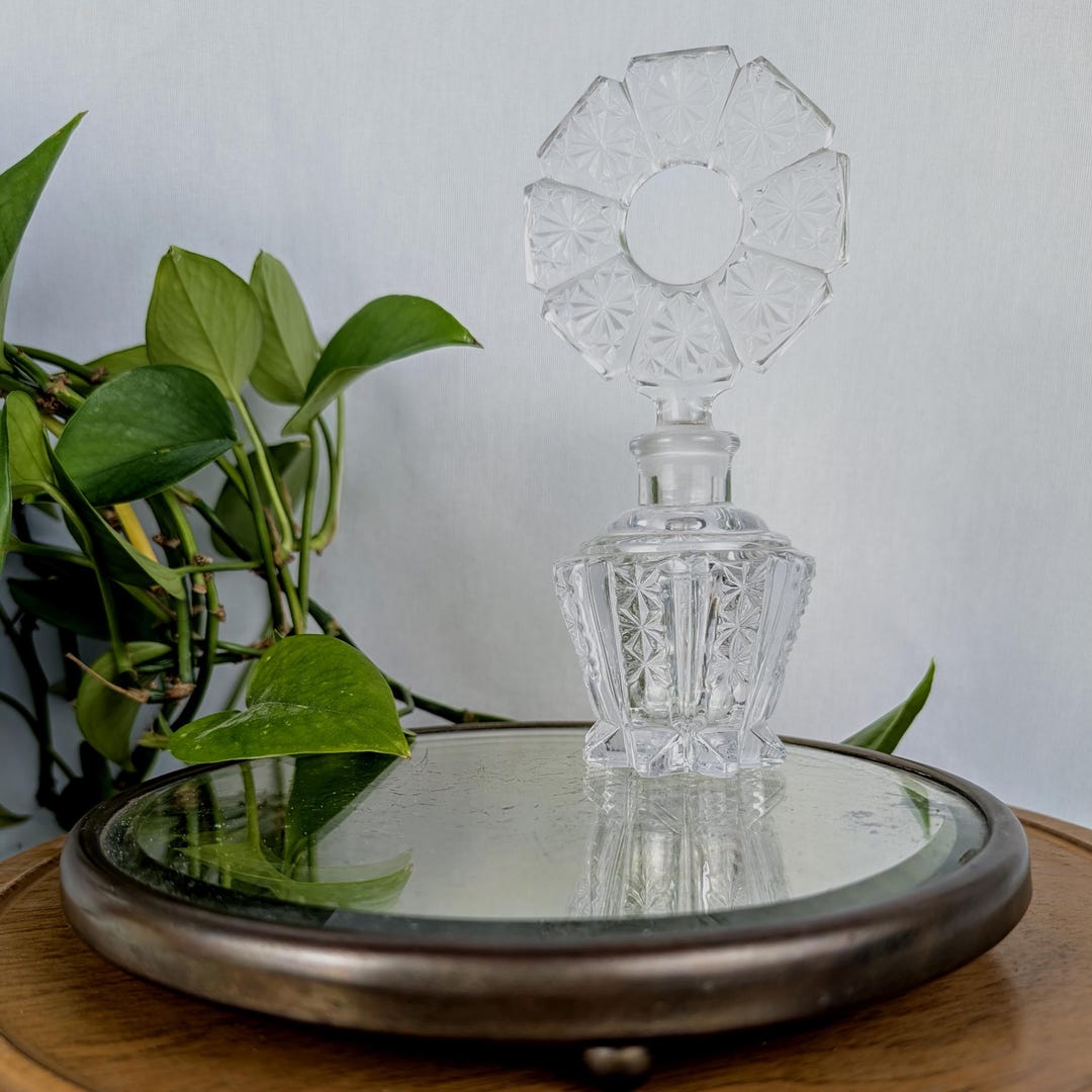 Vintage Mirrored Vanity Tray: Art Deco Perfume Display, Metal Ball Feet ...