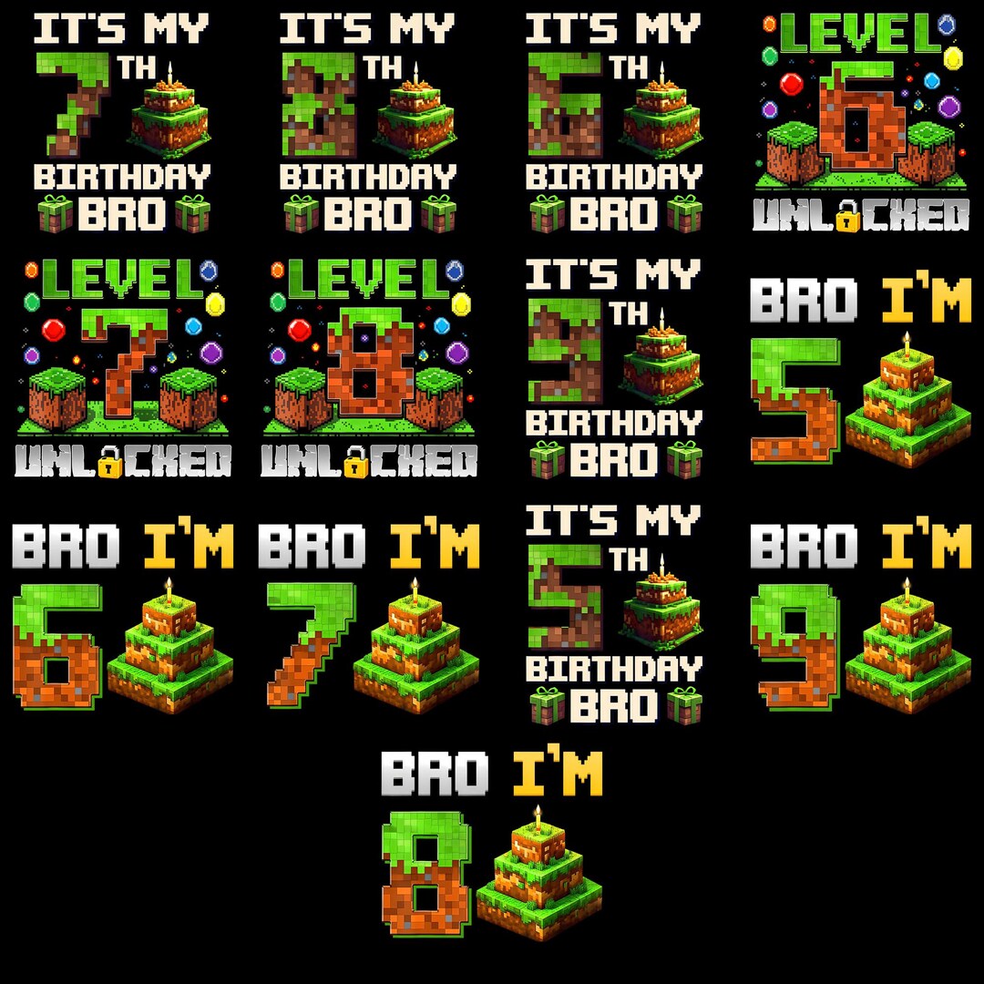 Funny Birthday Boy Bruh It’s My Birthday Gamer PNG, Pixel Video Game ...