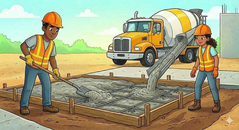The Concrete Team | Children's Book About Concrete Workers, Cement ...