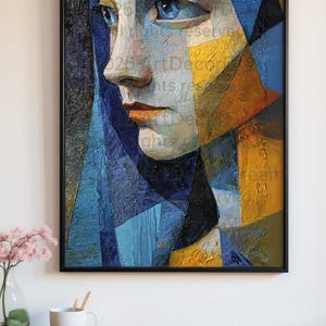 Abstract Lady in Blue - Digital Painting - Etsy