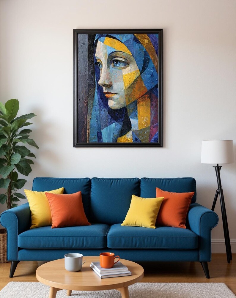 Abstract Lady in Blue - Digital Painting - Etsy