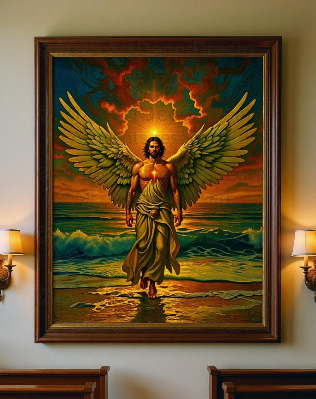 Angelic Messenger: Divine Presence Digital Art / Spiritual Wall Decor ...