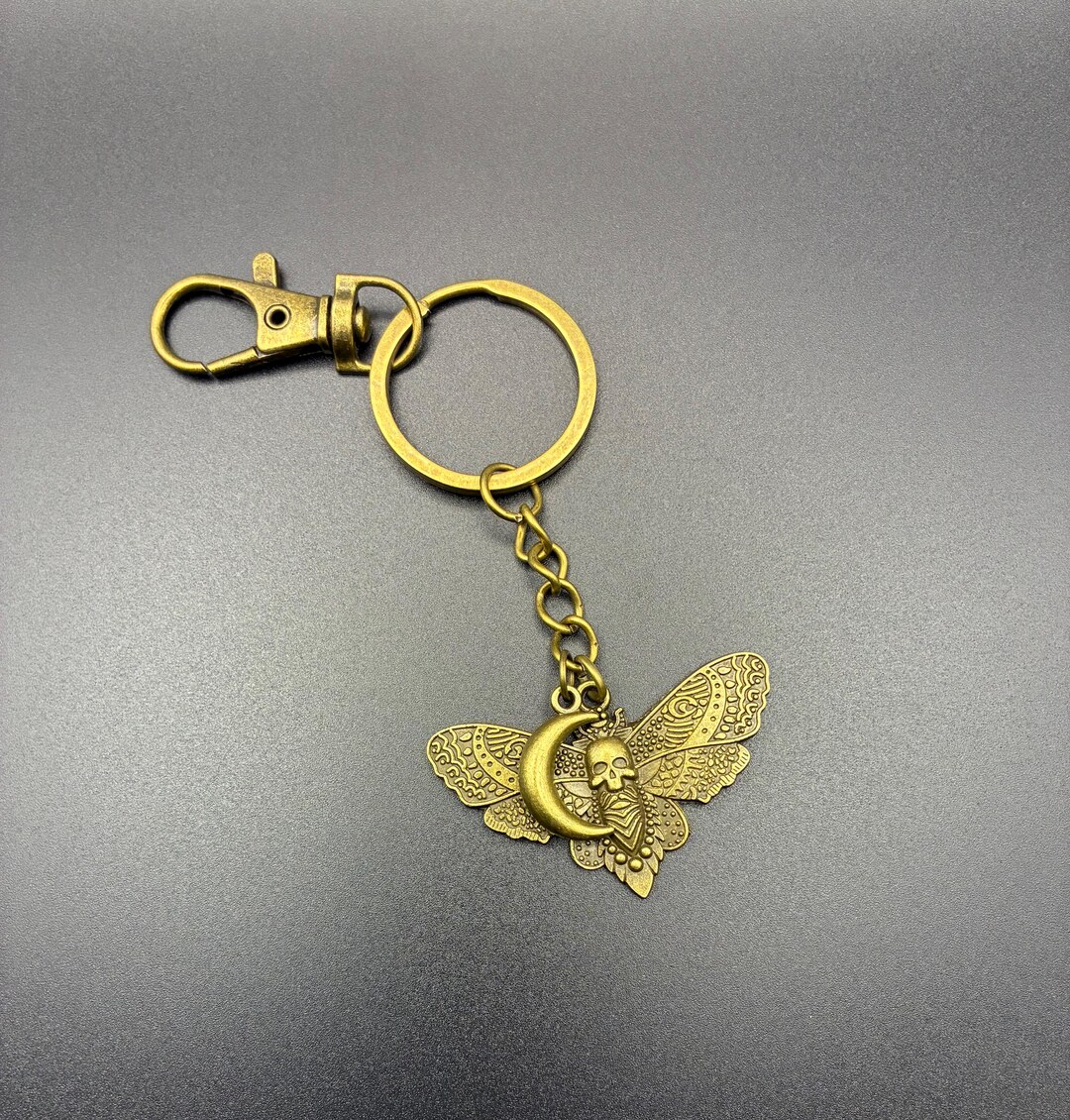 Bronze Death's Head Hawk Moth Keychain - Etsy