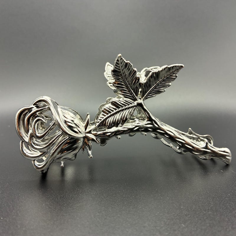 Goth Flower Claw Clip - Etsy