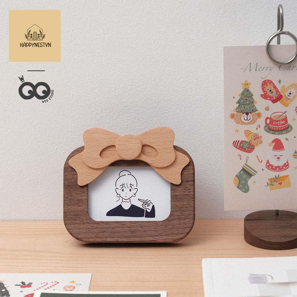 Handmade Wooden Bow Photo Frame – Natural Wood Desk Decor - Etsy