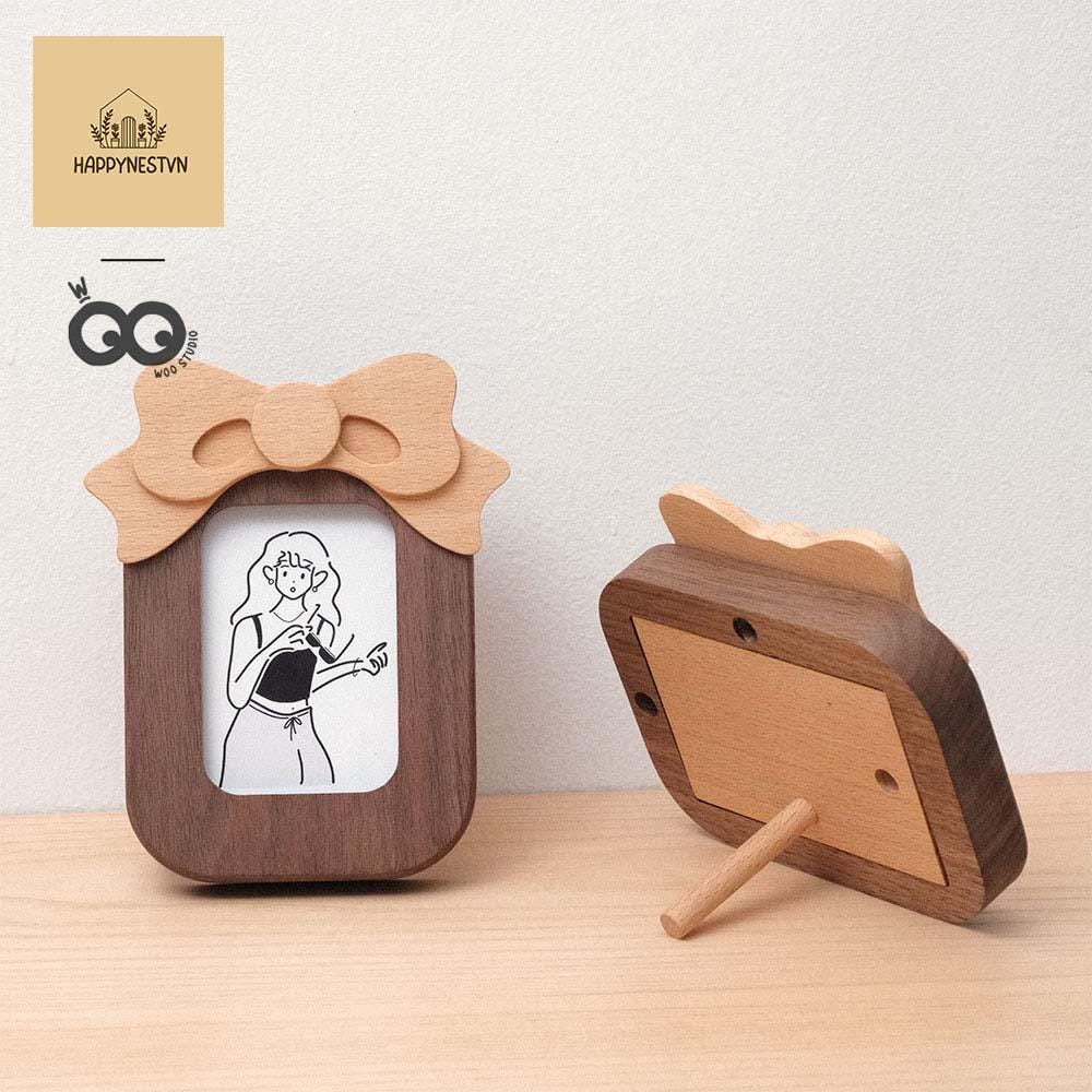Handmade Wooden Bow Photo Frame – Natural Wood Desk Decor - Etsy