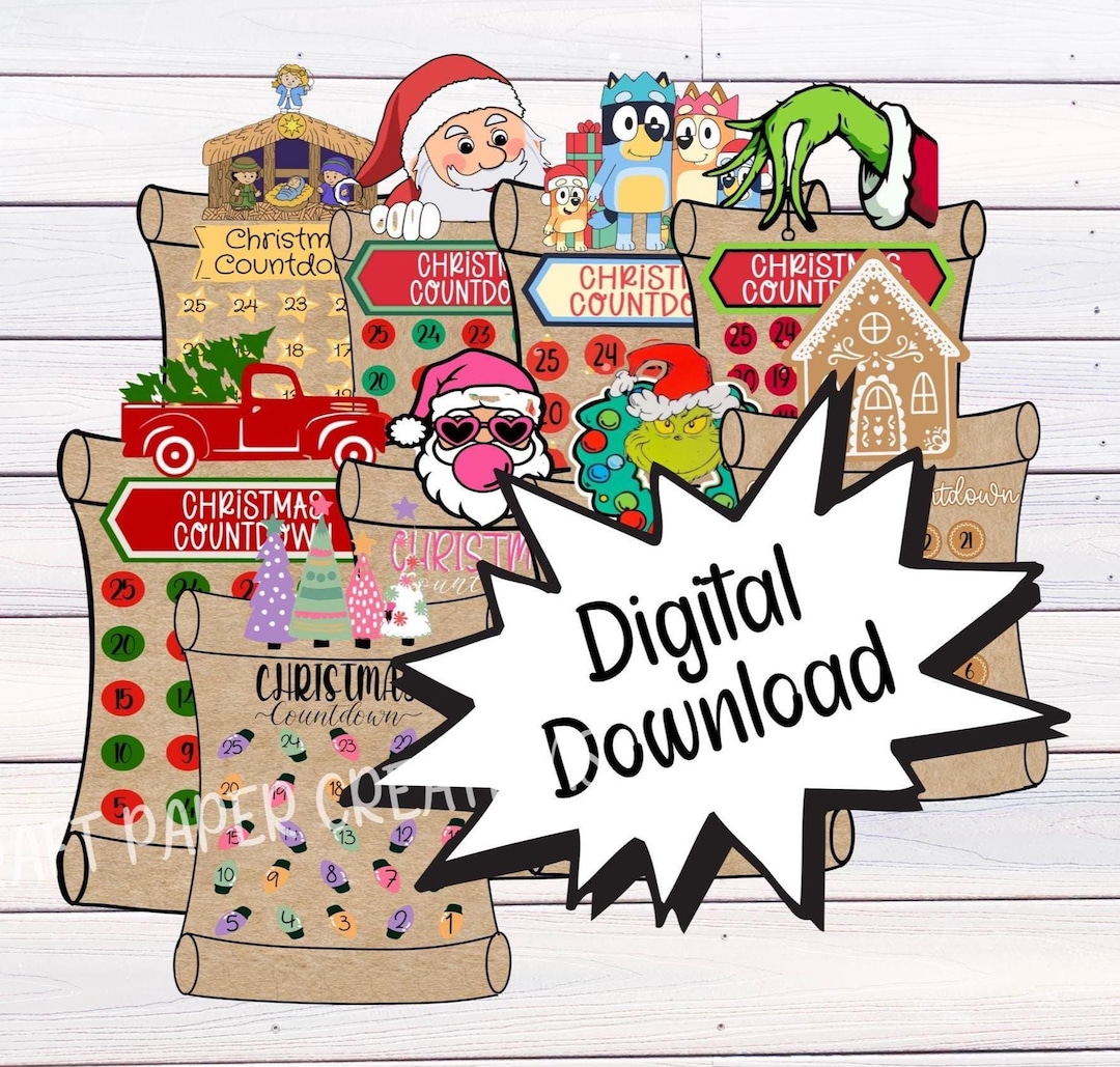 Christmas Countdown Banner Bundle Digital JPEG - Etsy