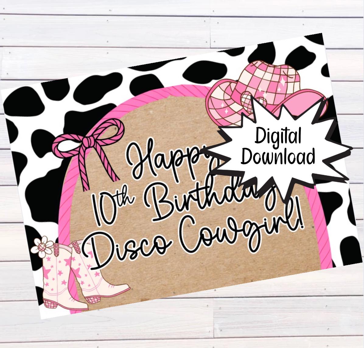 Disco Cowgirl Banner Template | DIY Editable Template (digital Download ...