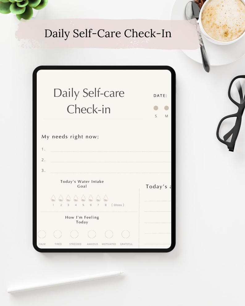Digital Self-care Journal for Ipad, 25-page Daily Reflection and ...