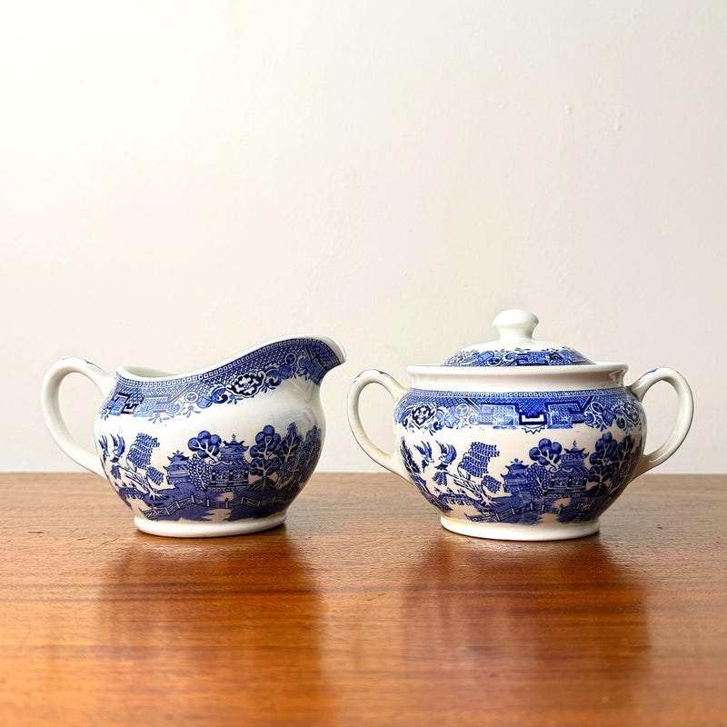 Blue Willow England Creamer - Etsy