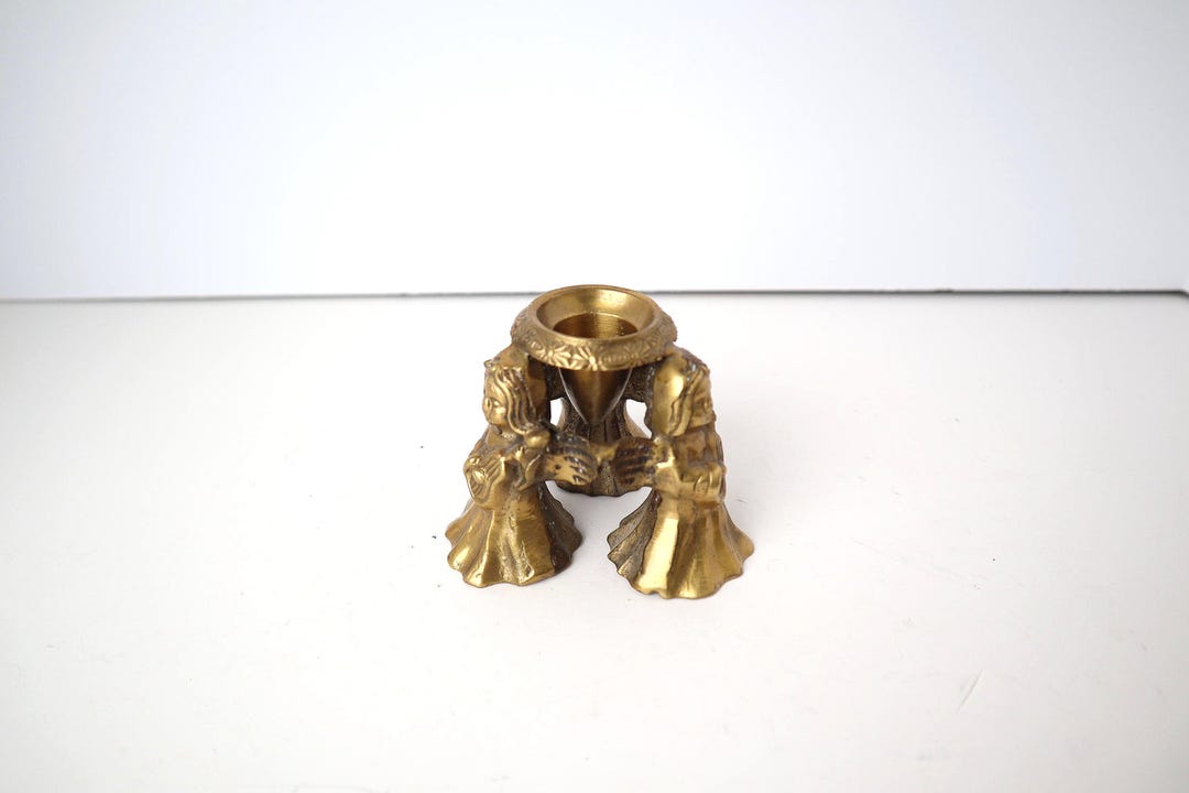 Figura de querubín con candelabro de ángel de latón vintage - Etsy España