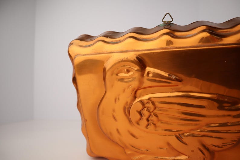 Vintage Copper Duck Mold Wall Decor Farmhouse Kitchen Cottagecore ...