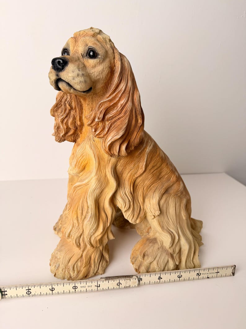 Large Vintage Cocker Spaniel Figurine Realistic Resin Dog Sculpture ...