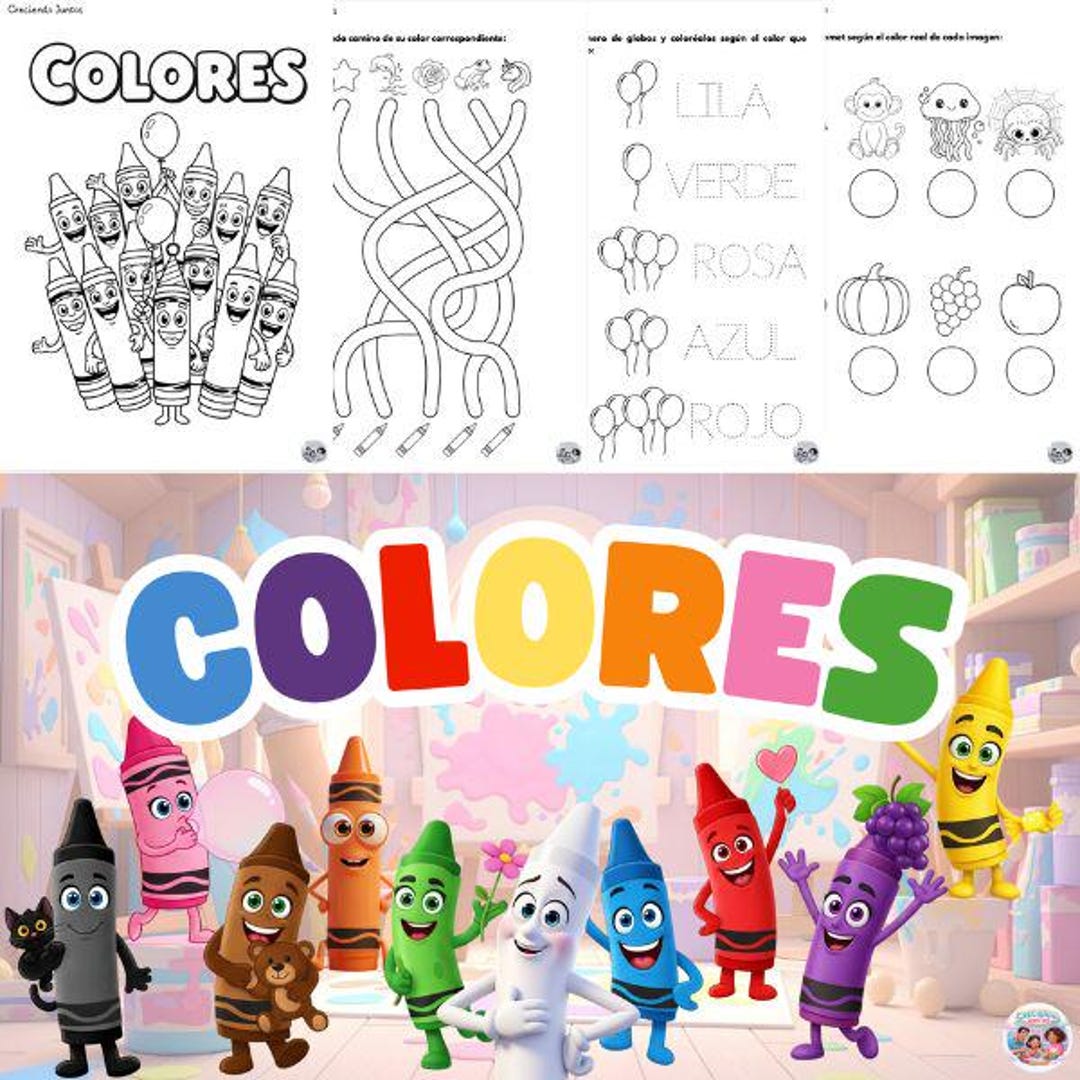 COLORES - Cuadernillo Imprimible para niños (9 páginas de Actividades ...