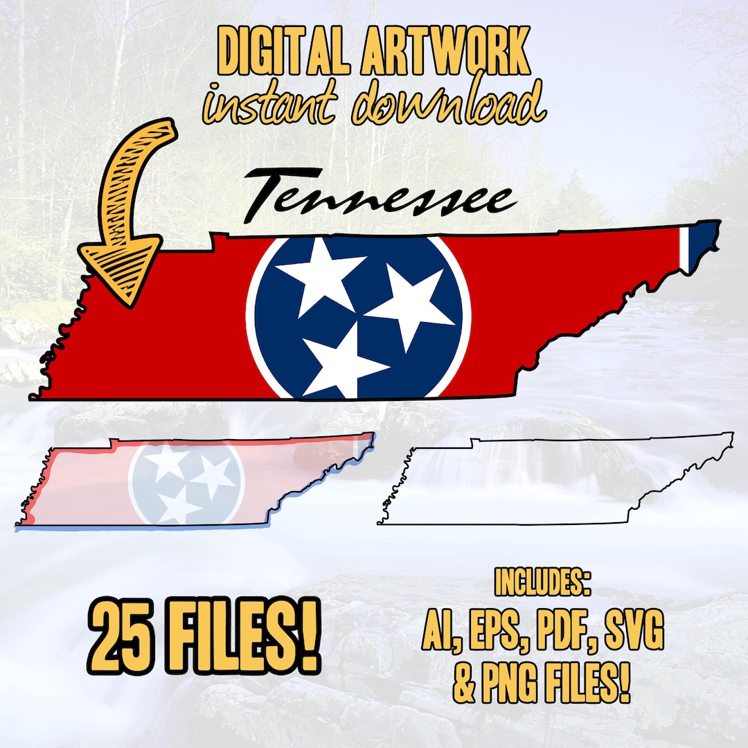 Tennessee State Shape Digital Art Bundle - Etsy