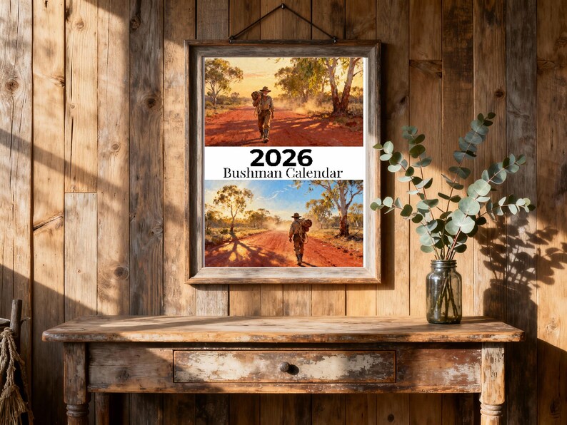 Australian Bushman Calendar 2026 | Rustic Australian Outback Wall ...