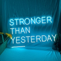 Stronger Than Yesterday Neon Sign, Gym Sign, Home Gym Decor, Gift for ...
