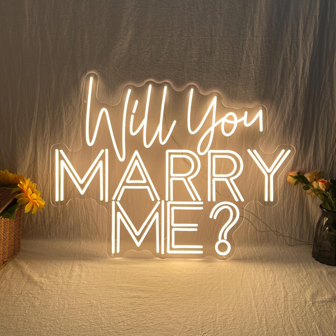 Will You Marry Me? LED Neon Sign, Custom Engagement Party Neon Light ...
