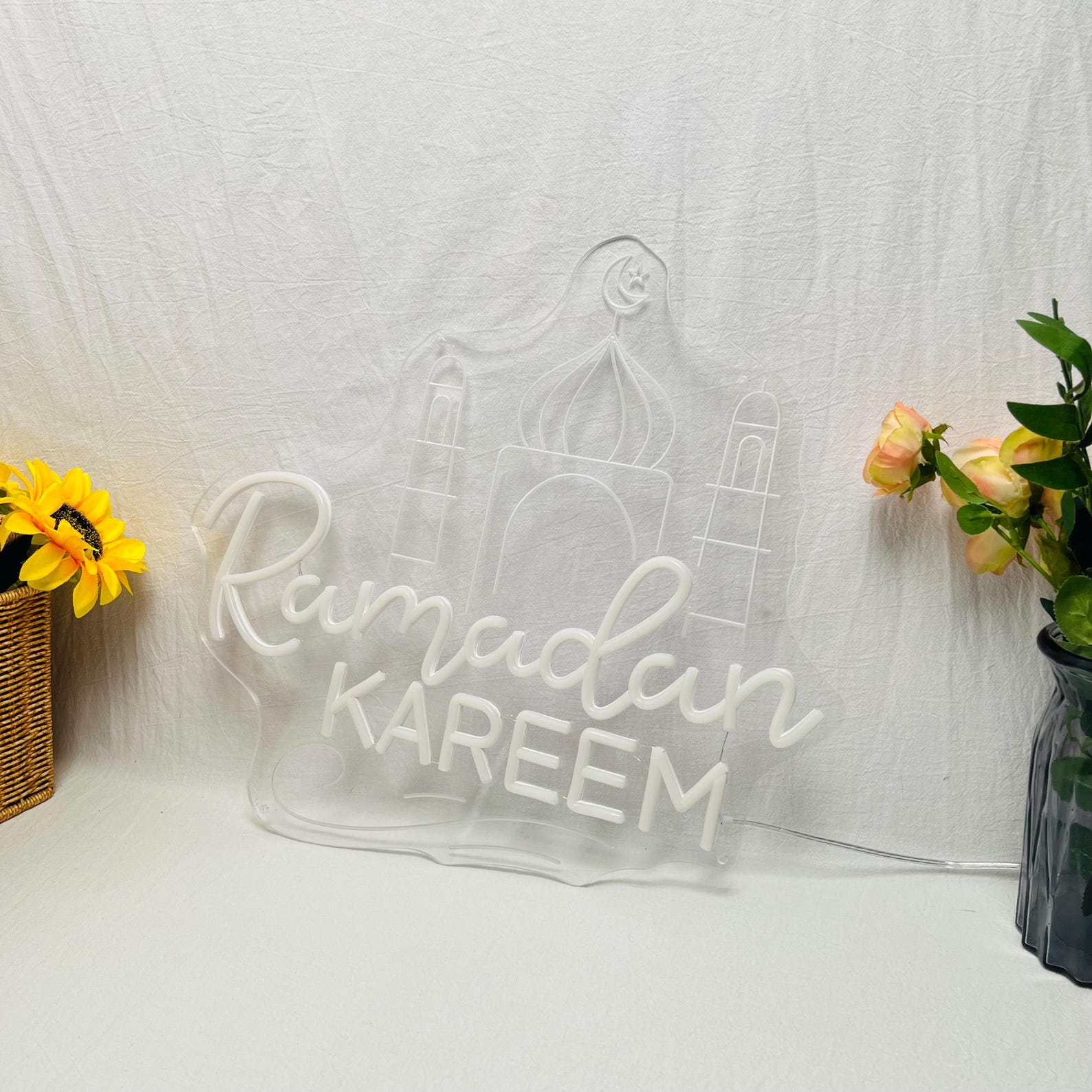 Ramadan Kareem Mosque Neon Sign, Custom Eid Mubarak LED Light, Islamic ...