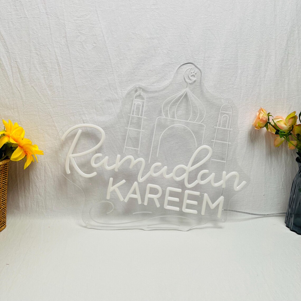 Ramadan Kareem Mosque Neon Sign, Custom Eid Mubarak LED Light, Islamic ...
