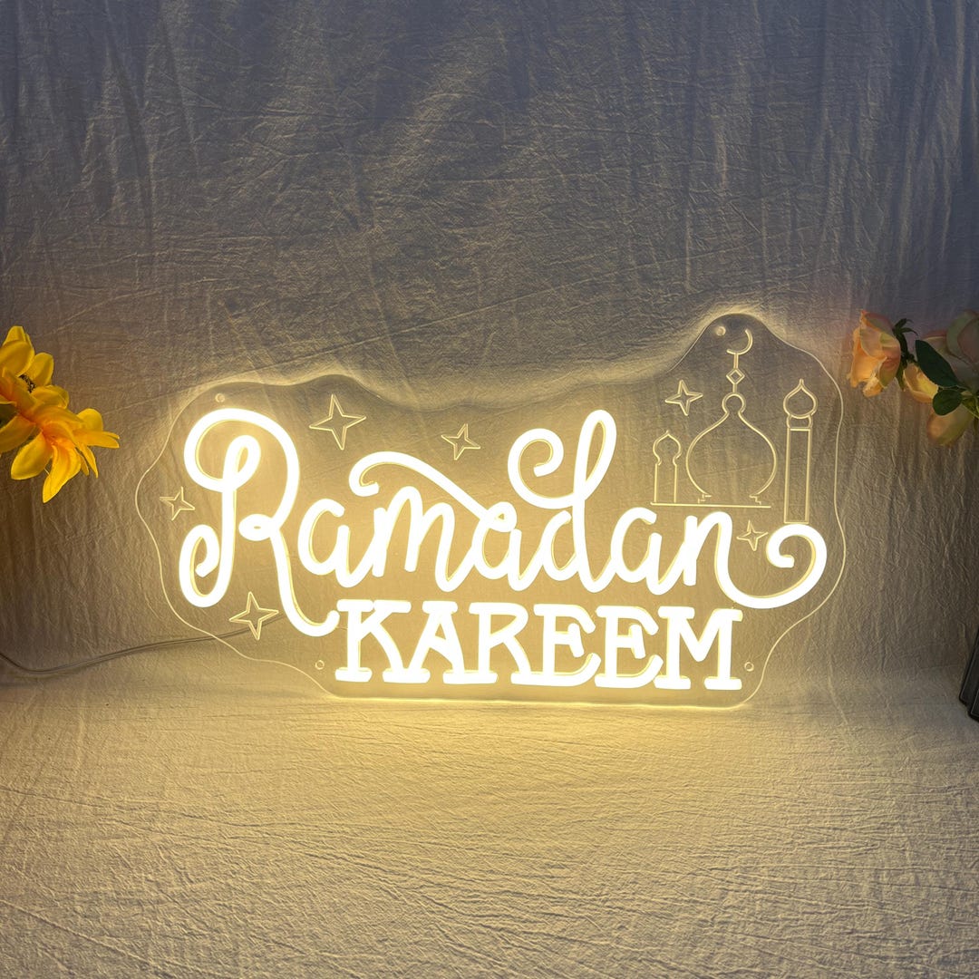 Ramadan Kareem Mosque Neon Sign, Custom Eid Mubarak LED Light, Islamic ...