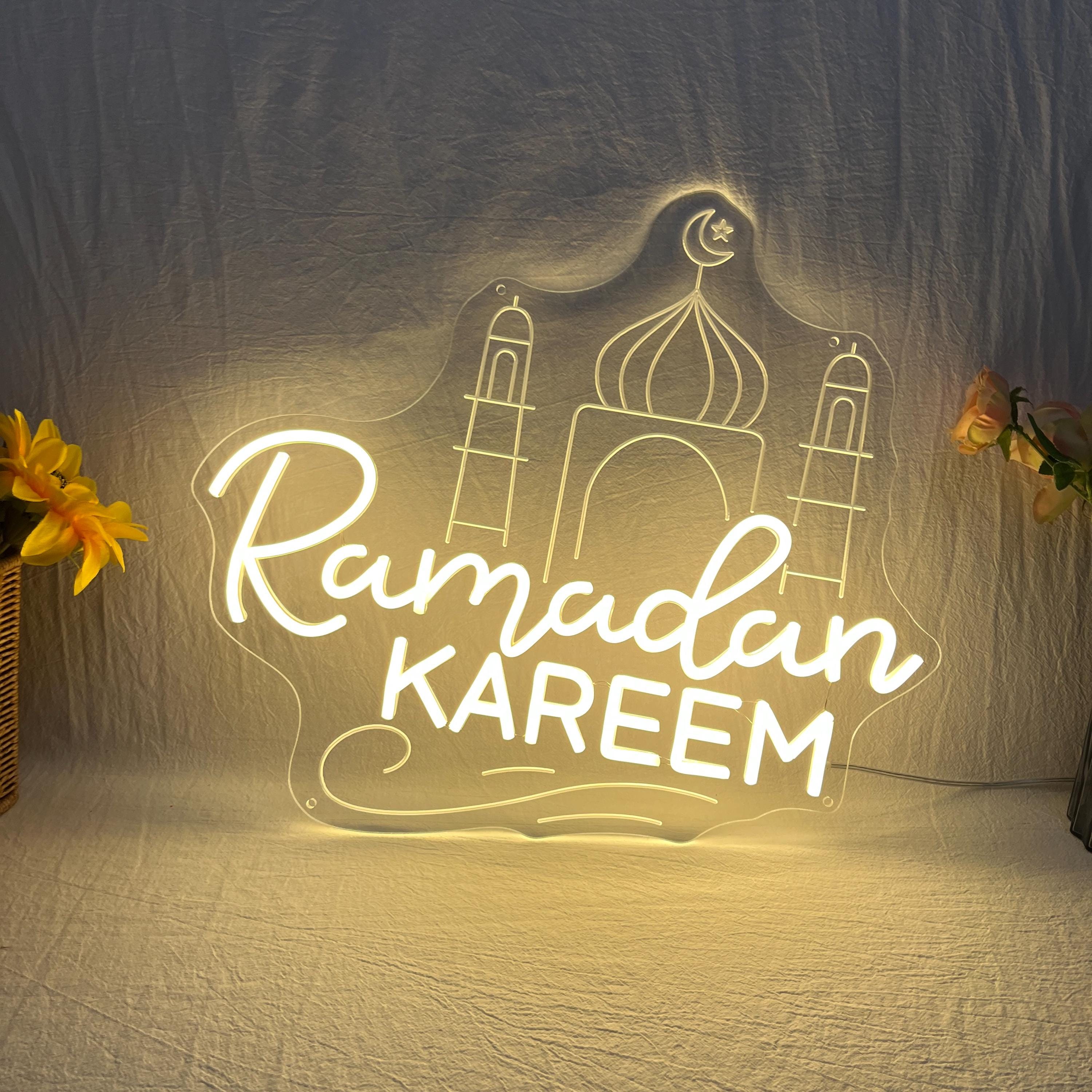 Ramadan Kareem Mosque Neon Sign, Custom Eid Mubarak LED Light, Islamic ...