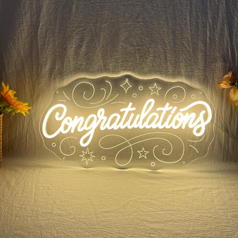 Congratulations! Neon Sign, Custom 2026 Grad Party LED Neon Light ...
