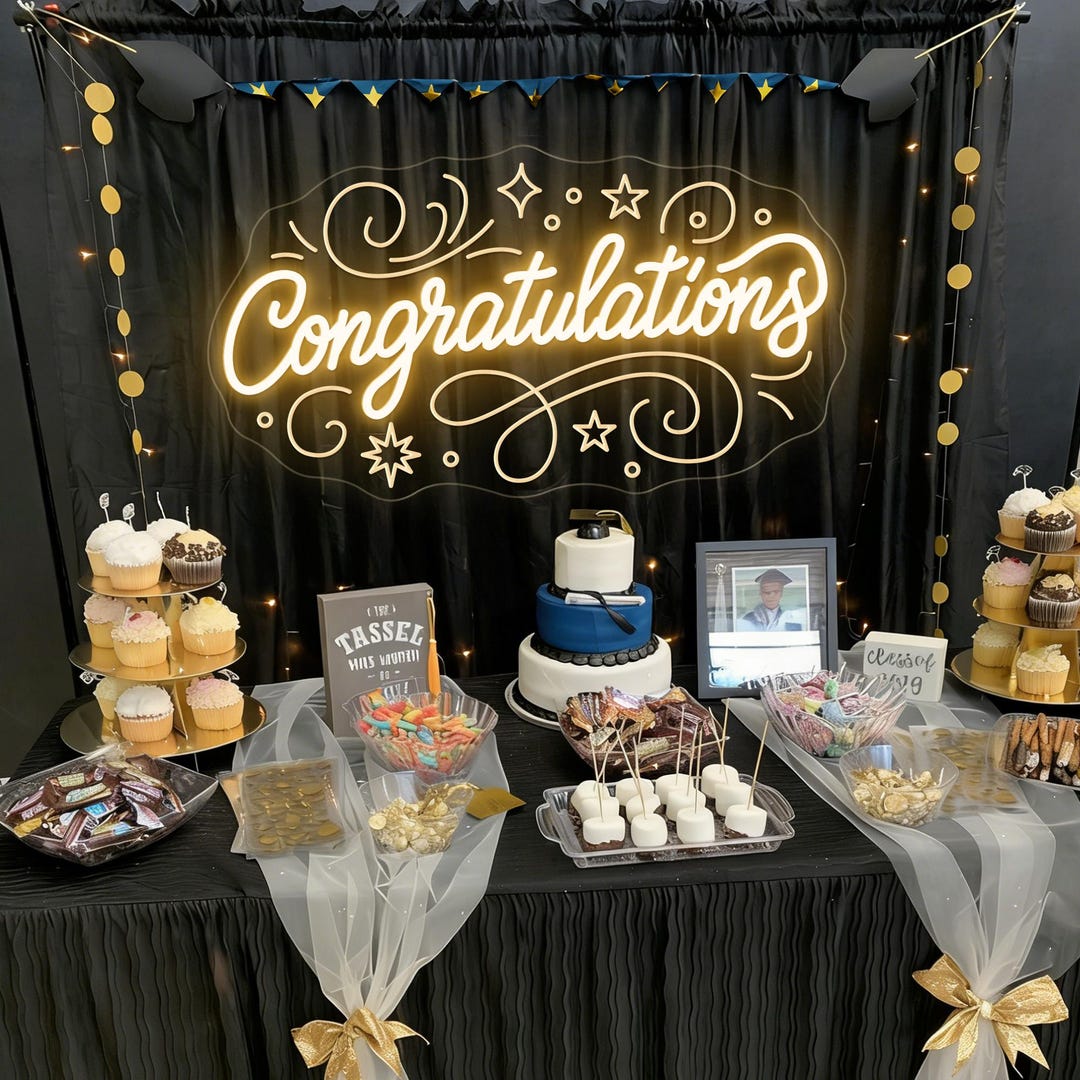Congratulations! Neon Sign, Custom 2026 Grad Party LED Neon Light ...
