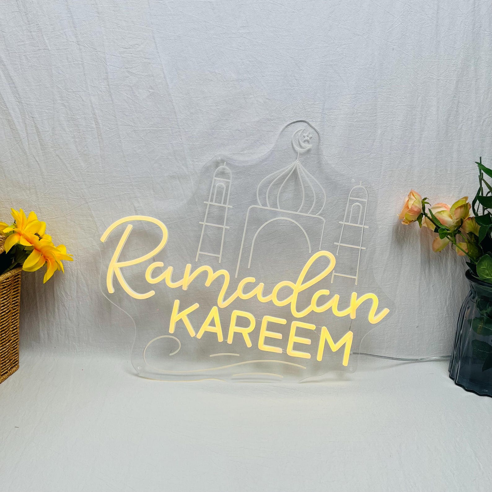 Ramadan Kareem Mosque Neon Sign, Custom Eid Mubarak LED Light, Islamic ...