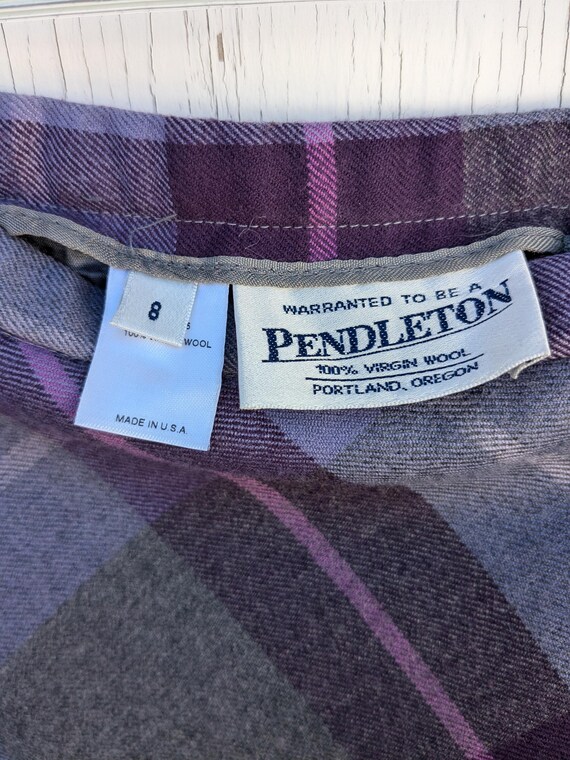 Vintage Pendleton Pink Purple Plaid Wool Skirt / 8 Me… - Gem