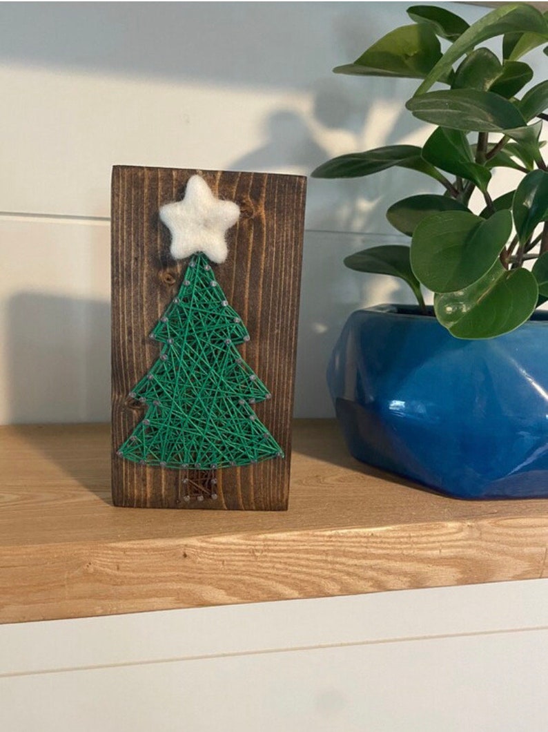 Mini Christmas Tree String Art Template - Etsy