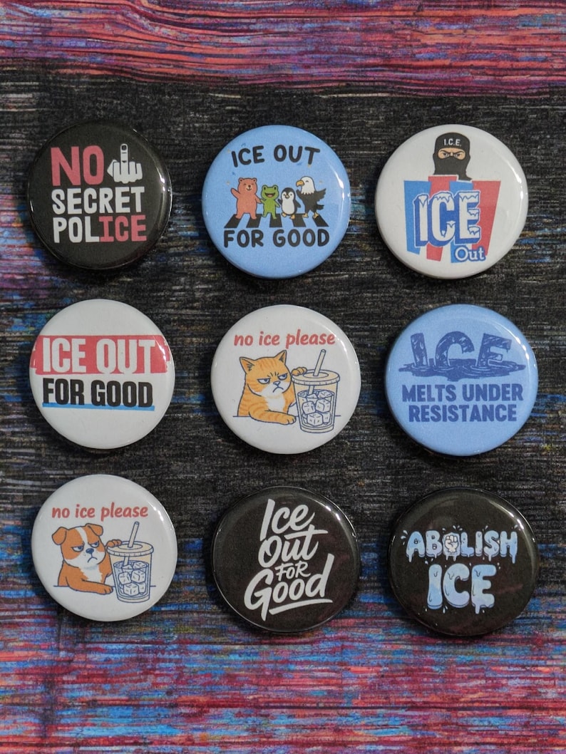 ICE Out for Good Buttons, Activism & Human Rights, Anti ICE, Pin Back 1 ...