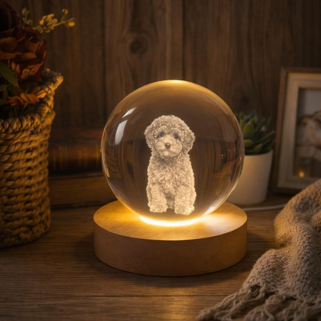 Personalized 3D Crystal Photo Portrait ,crystal Photo With Light ...