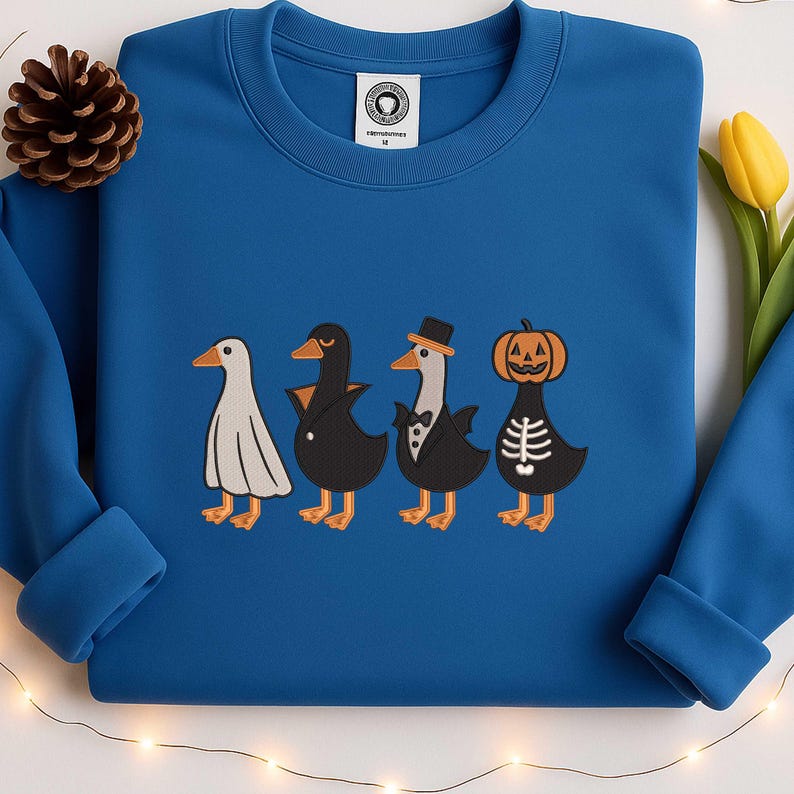 Halloween Goose Embroidery Design, Cute Duck Costume Embroidery File ...