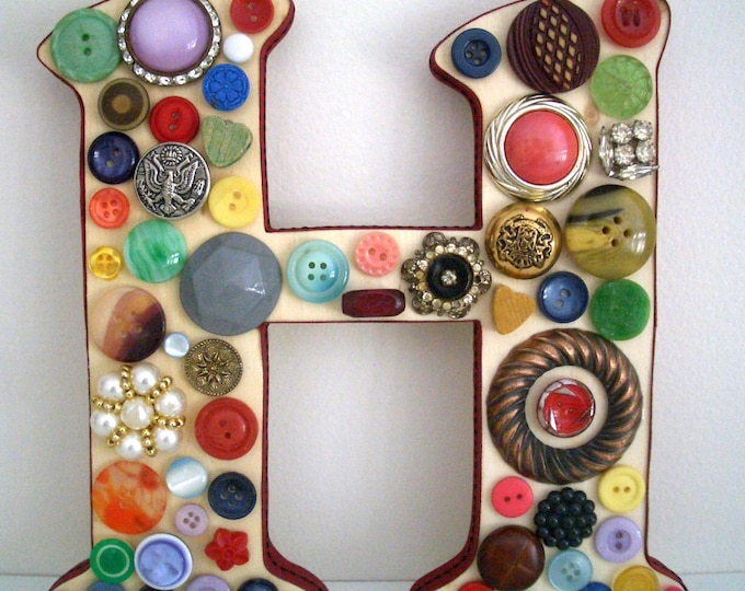 Vintage Glitz Letter H Multicolored - Etsy