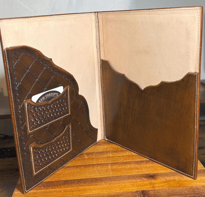 Custom Handmade Handtooled Rustic Leather Padfolios/ Journal Covers - Etsy