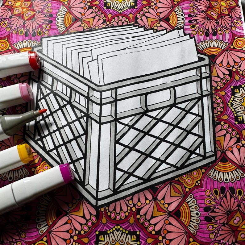 Vinyl Record Coloring Pages: Zentangle Music Art (PDF + PNG ...