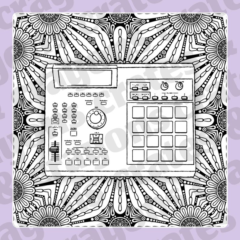 Beatmaker Coloring Pages: Zentangle Music Art (PDF + PNG Downloadable ...