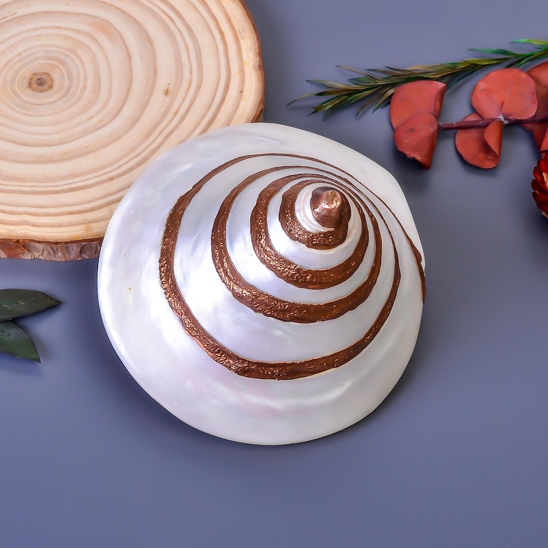 Mother of Pearl Spiral Decorative, Electroformed Copper Ethnic Home ...