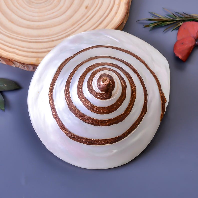 Mother of Pearl Spiral Decorative, Electroformed Copper Ethnic Home ...